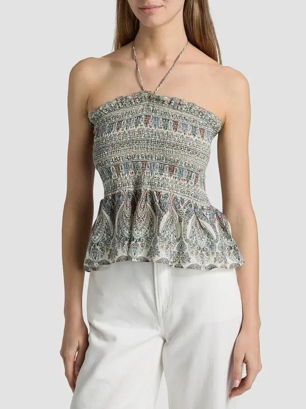 Veronica Beard Damsey Smocked Top