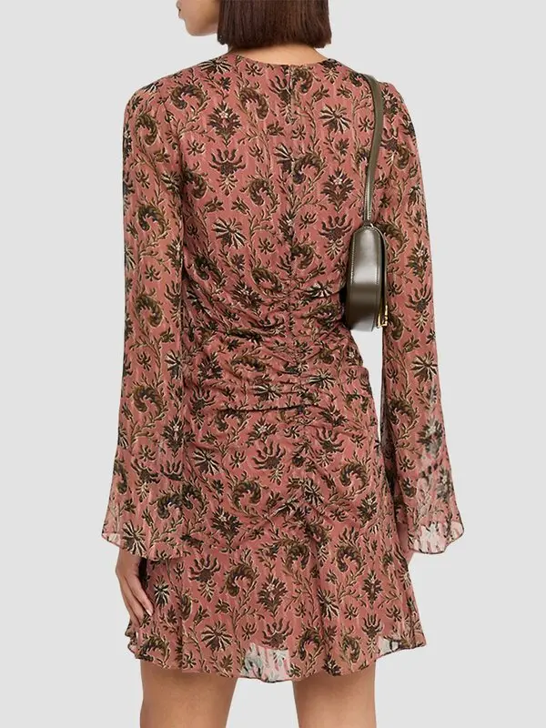 Veronica Beard Beaty Long-sleeve Ruched Minidress