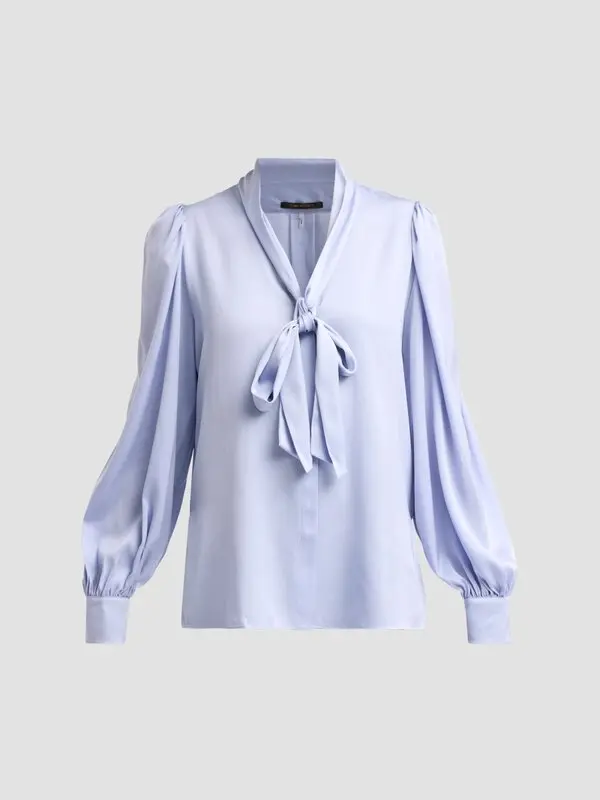 Kobi Halperin Selena Stretch-silk Tie-front Blouse - Frost