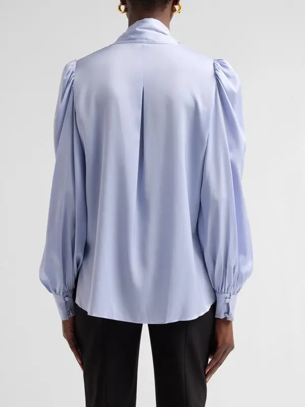Kobi Halperin Selena Stretch-silk Tie-front Blouse - Frost