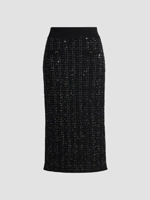 Veronica Beard Corbin Sequined Knit Pencil Skirt