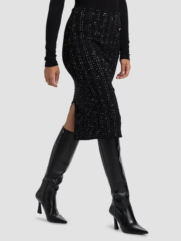 Veronica Beard Corbin Sequined Knit Pencil Skirt