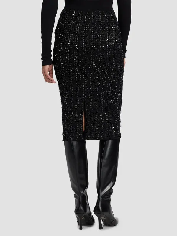 Veronica Beard Corbin Sequined Knit Pencil Skirt