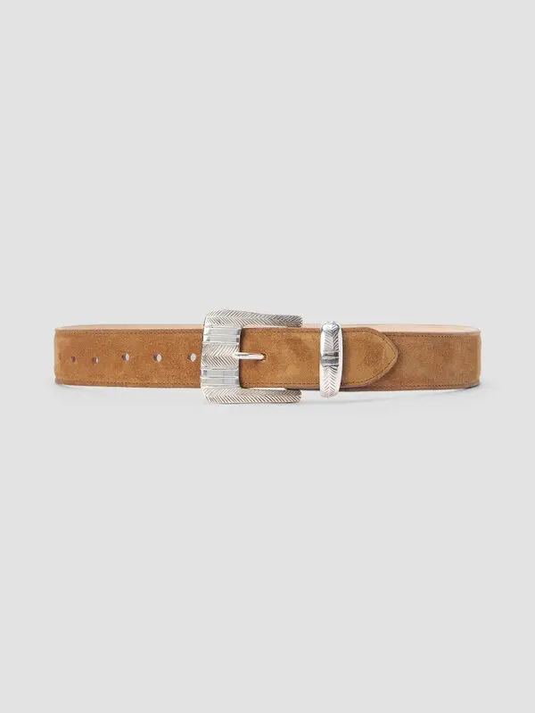 L'Agence Aya Suede Belt - Cognac Suede