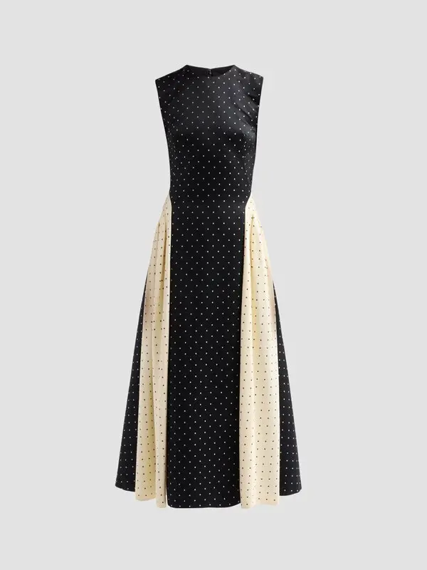 Lela Rose Alexis Polka Dot Jacquard Midi-dress