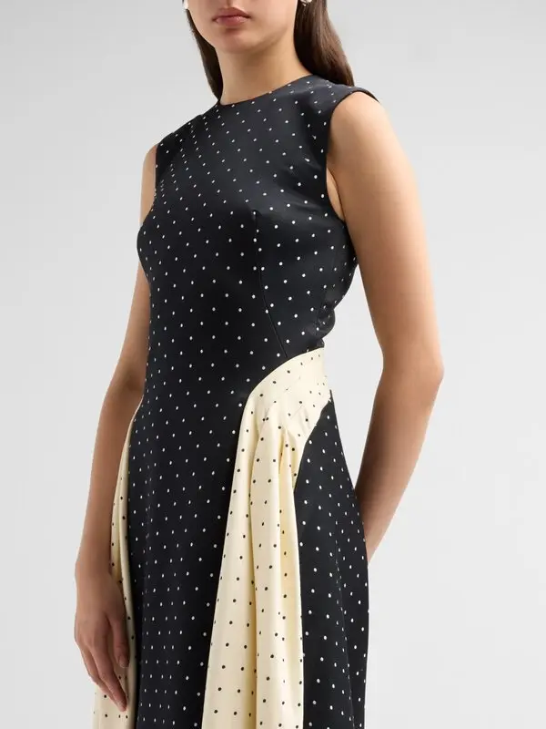 Lela Rose Alexis Polka Dot Jacquard Midi-dress