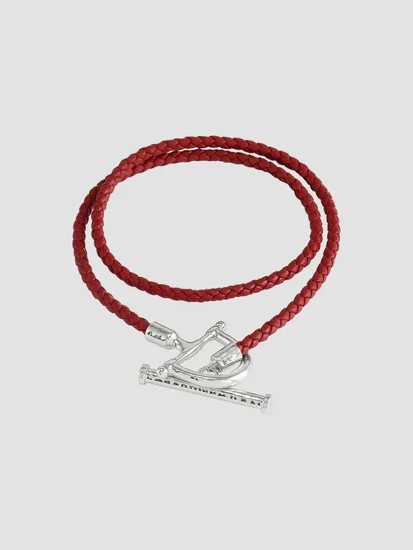ANABEL ARAM Cheval Braided Braided Leather & Sterling Silver-plated Wrap Bracelet