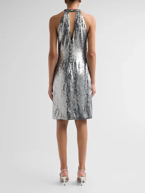 UNGARO Maris Sequined Hand-beaded Knee-length Dress