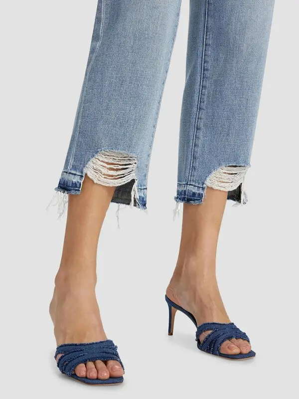 L'Agence Blaine Distressed Denim Low-rise Stovepipe Crop Jeans
