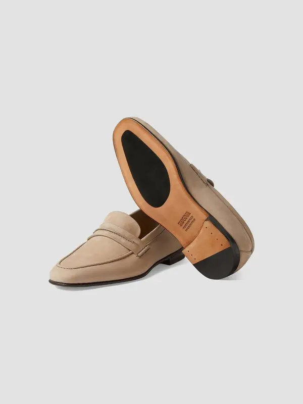 Zegna Secondskin Mocassin Loafers - Beige