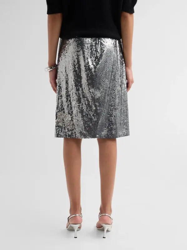 UNGARO Rachel Sequined Knee-length Skirt