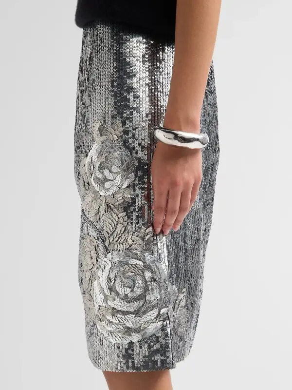 UNGARO Rachel Sequined Knee-length Skirt