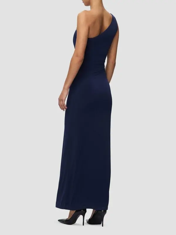 Herve Leger The Irie Ruched One-shoulder Jersey Gown - Storm