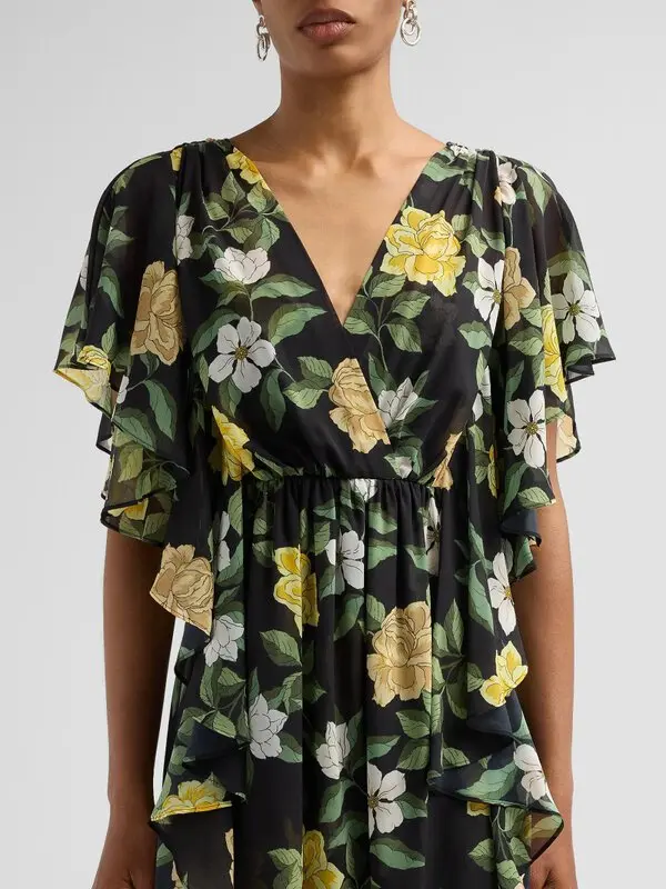 UNGARO Sylvie Chiffon Ruffle Gown