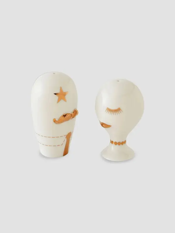 Jonathan Adler Gilded Mr. & Mrs. Muse Salt & Pepper Shakers