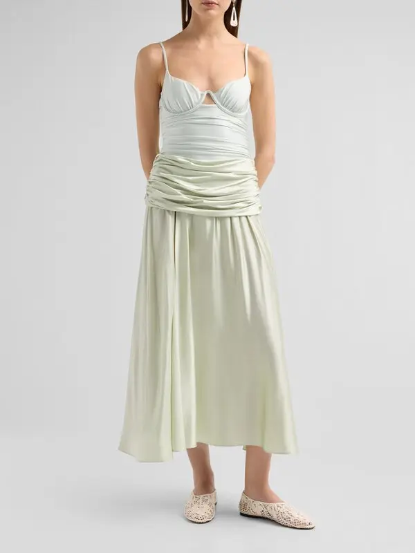 Simkhai Gianna Draped Midi-skirt