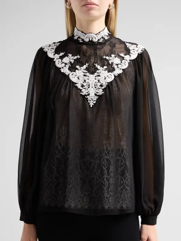 Kobi Halperin Teagan Lace-embroidered Blouse