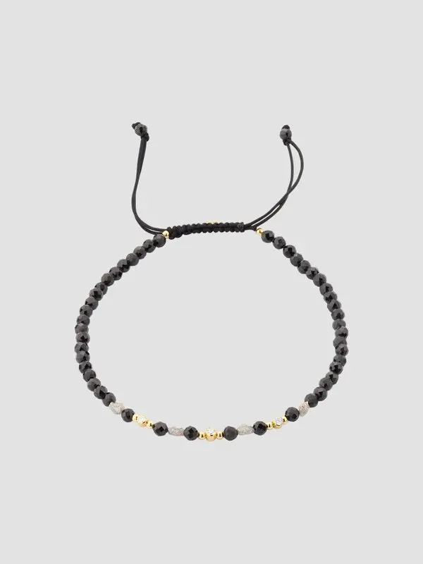 JAN LESLIE Spinel And Raw Diamond Beaded Pull-cord Bracelet