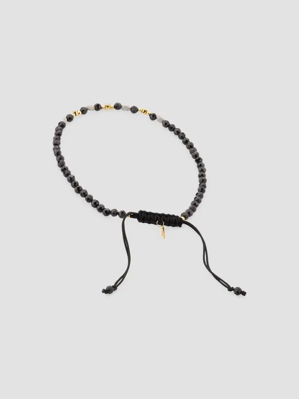 JAN LESLIE Spinel And Raw Diamond Beaded Pull-cord Bracelet