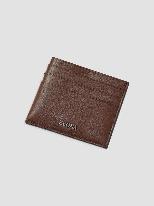 Zegna Secondskin Card Case - Brown