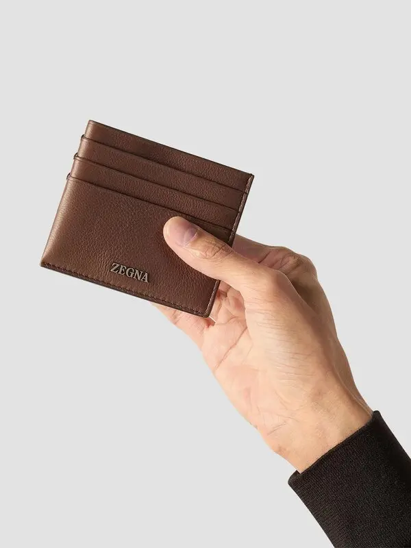Zegna Secondskin Card Case - Brown