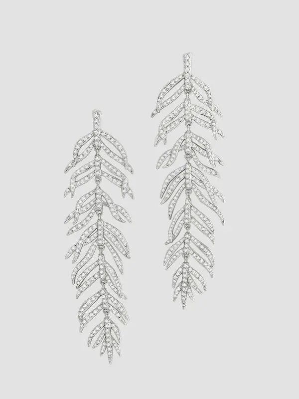 ANABEL ARAM Palm Sterling -plated & Cubic Zirconia Drop Earrings