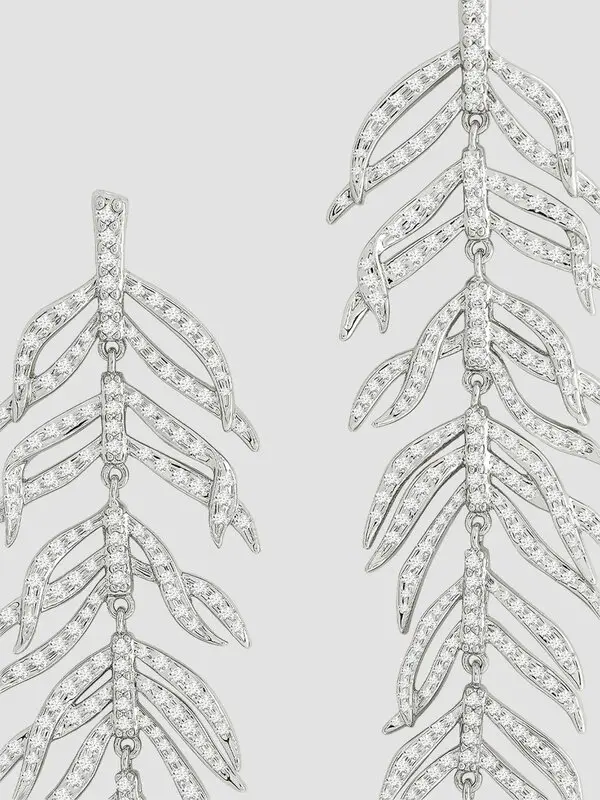 ANABEL ARAM Palm Sterling -plated & Cubic Zirconia Drop Earrings