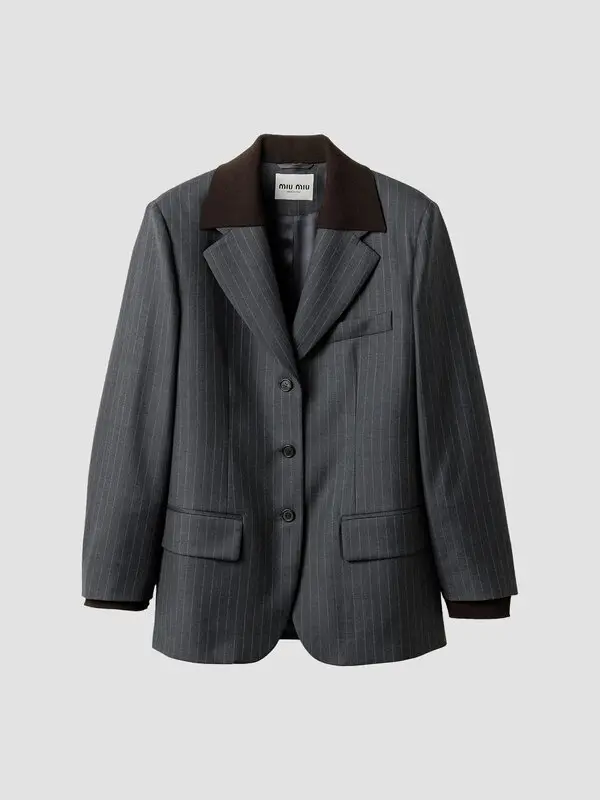 Miu Miu Single-breasted Pinstripe Jacket