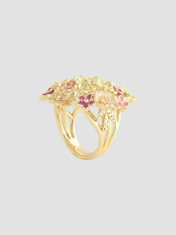 ANABEL ARAM Wildflowers 18k--plated & Enamel Ring