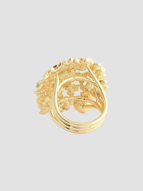 ANABEL ARAM Wildflowers 18k--plated & Enamel Ring