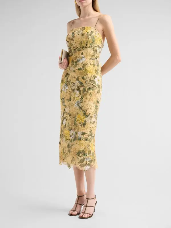 UNGARO Robin Lace Midi Dress