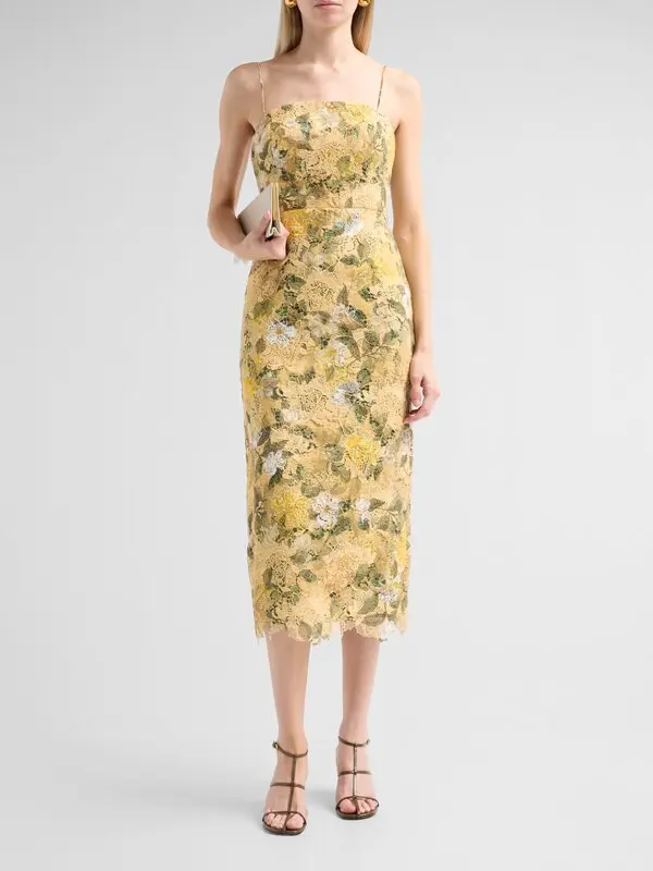 UNGARO Robin Lace Midi Dress