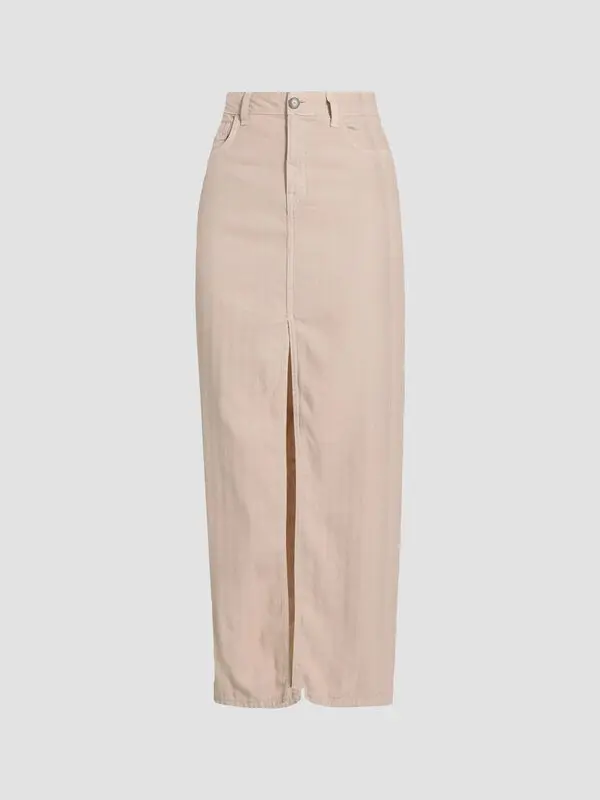 L'Agence Carmy Denim Maxi Skirt - Cement