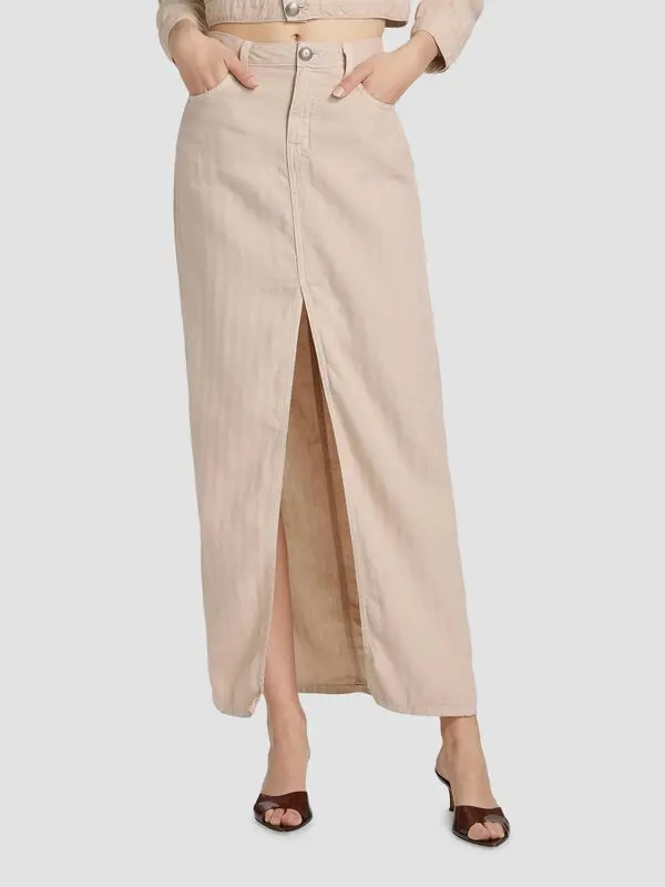 L'Agence Carmy Denim Maxi Skirt