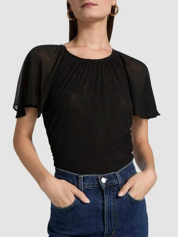 Veronica Beard Arisa Mixed Media Top