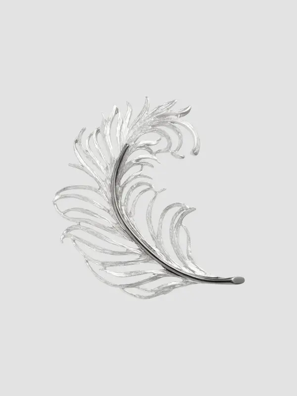 JAN LESLIE Sterling Feather Lapel Pin
