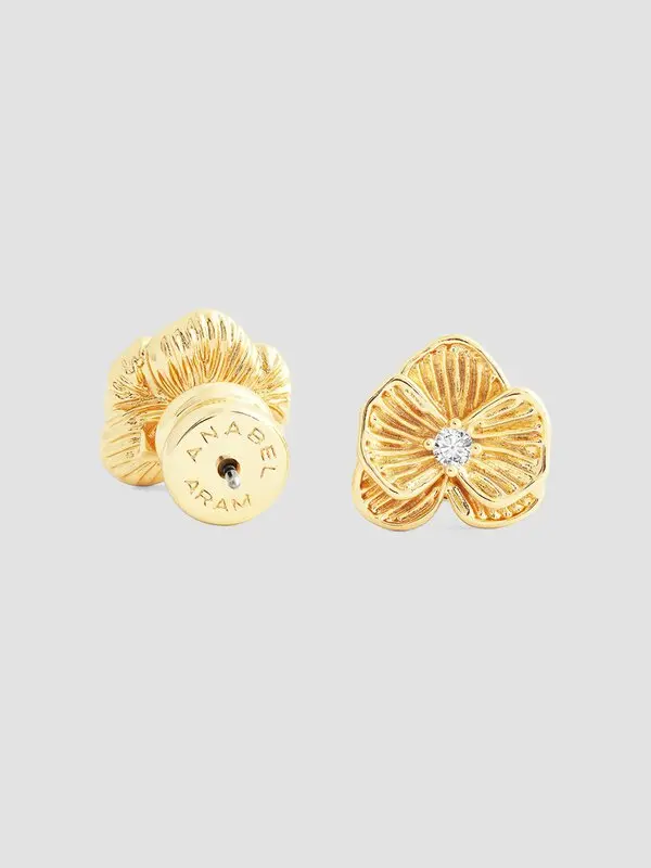 ANABEL ARAM Orchid 18k--plated & Cubic Zirconia Stud Earrings