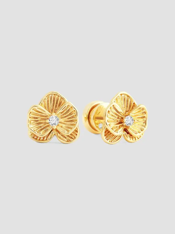 ANABEL ARAM Orchid 18k--plated & Cubic Zirconia Stud Earrings
