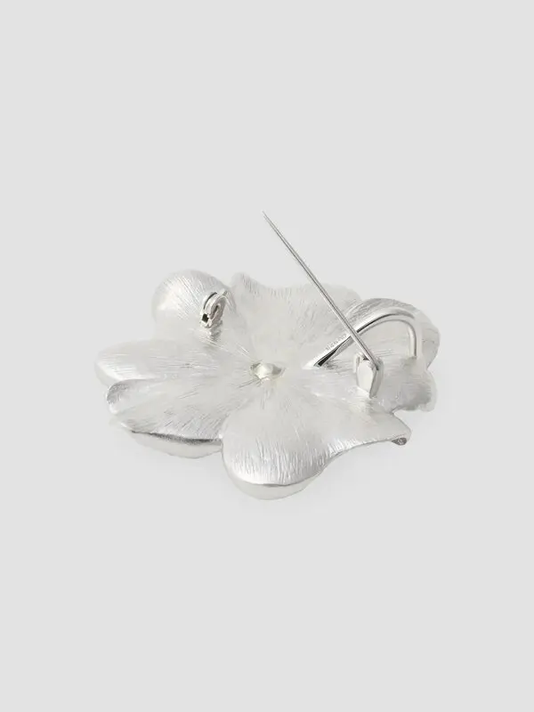 JAN LESLIE Sterling & 18k-yellow-gold Vermeil Flower Lapel Pin - Silver