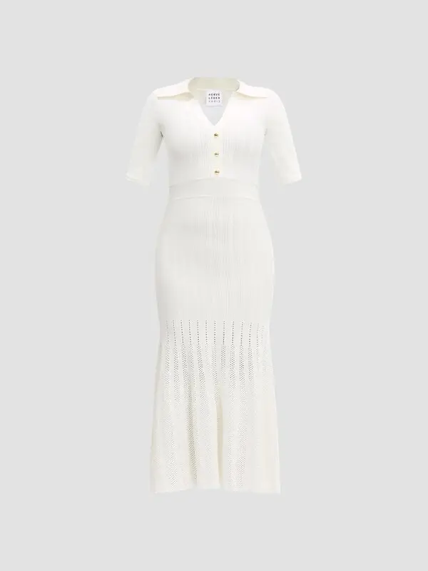 Herve Leger Adele Rib-knit Midi-dress