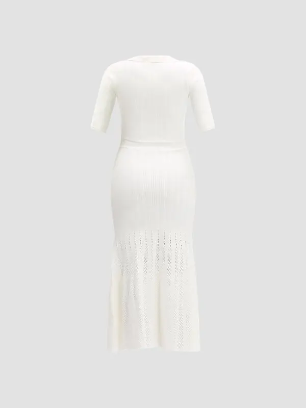 Herve Leger Adele Rib-knit Midi-dress