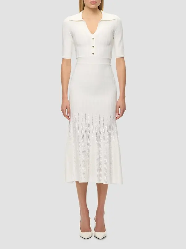 Herve Leger Adele Rib-knit Midi-dress