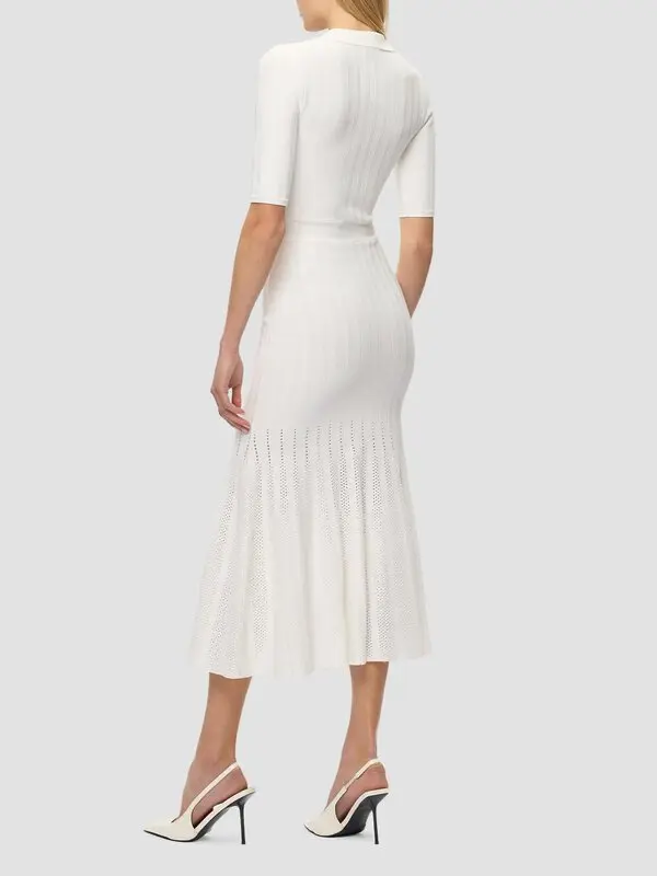 Herve Leger Adele Rib-knit Midi-dress