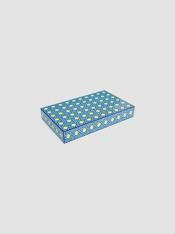 Jonathan Adler Basketweave Lacquer Backgammon Set