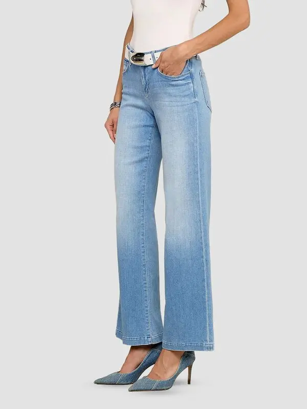 L'Agence Joanne Low-rise Wide-leg Jeans - Pacific