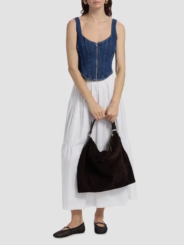 L'Agence Elysia Denim Corset Tank