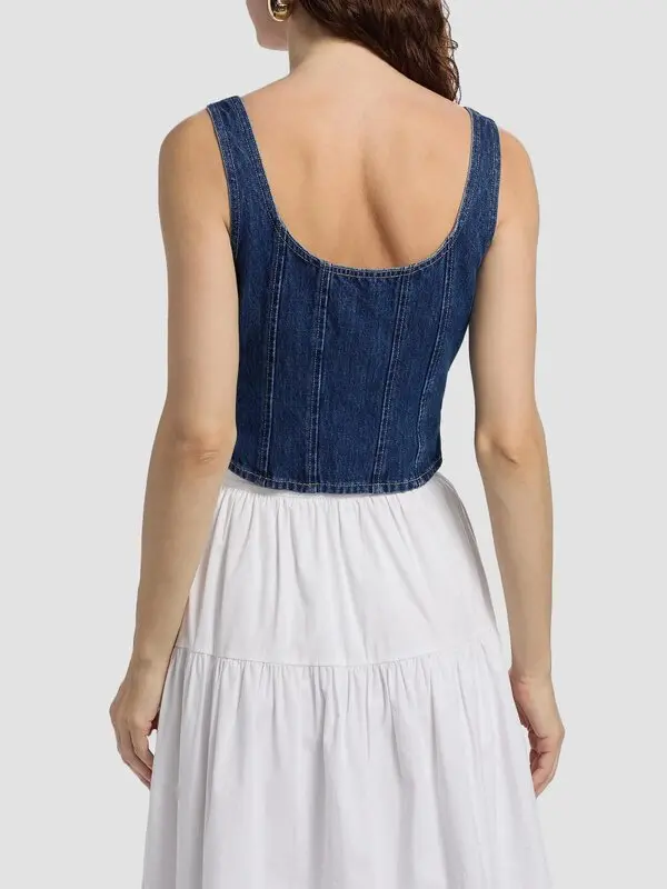 L'Agence Elysia Denim Corset Tank