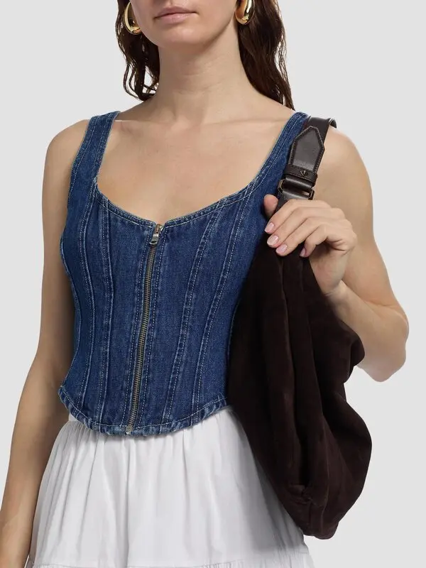 L'Agence Elysia Denim Corset Tank
