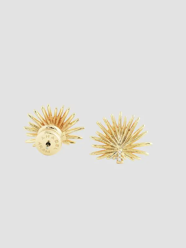 ANABEL ARAM Palm 18k--plated & Cubic Zirconia Stud Earrings