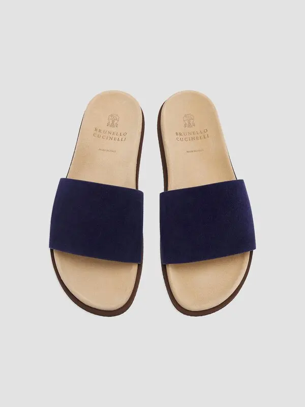 Brunello Cucinelli Suede Slide Sandals
